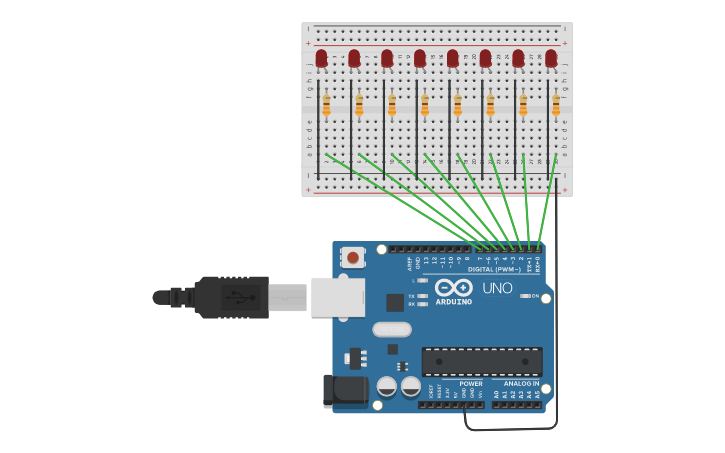 Circuit design Binary Fun - Tinkercad