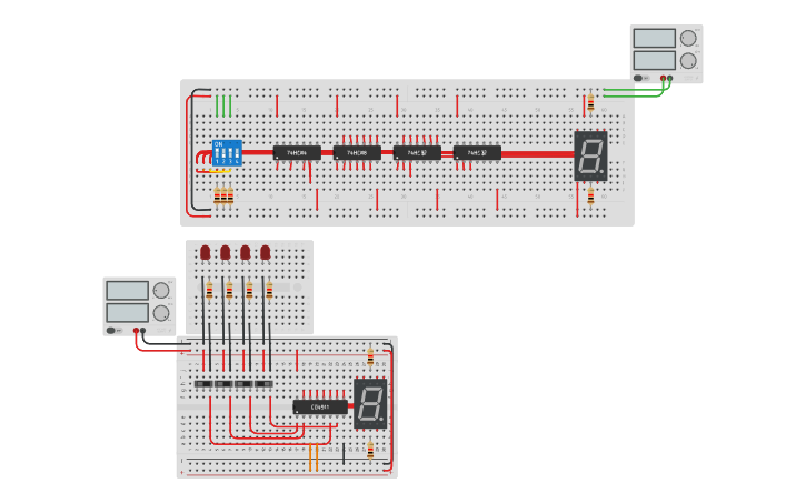 Circuit design Decode BCD | Tinkercad