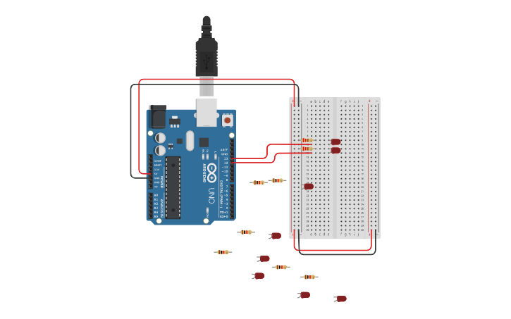 Circuit design Light Show - Tinkercad