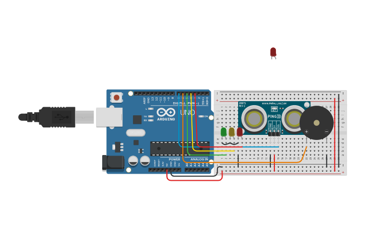 Circuit Design Ping Object Detection Tinkercad