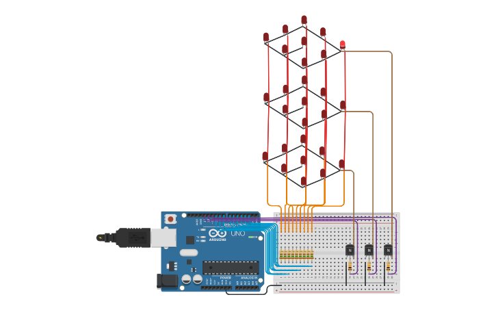 Circuit design Cubo LED - Tinkercad