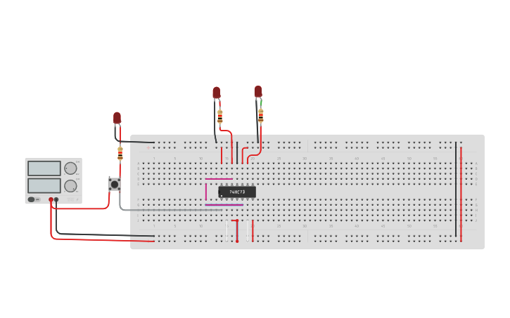 Circuit Design Asynchronous Binary Counter Tinkercad