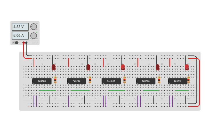 Circuit design LAB 1 COMBINE | Tinkercad