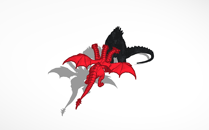 3D design godzilla vs dragon - Tinkercad