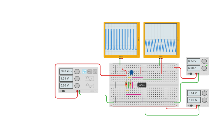 Circuit design Integrator - Tinkercad