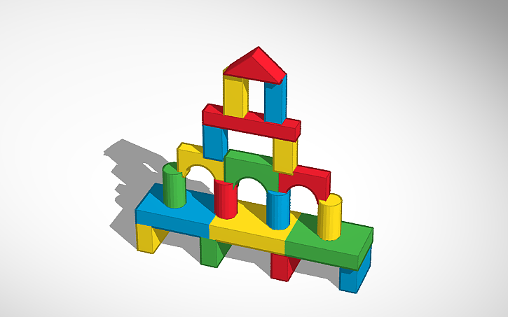 3D design Wooden Block Tower - Tinkercad