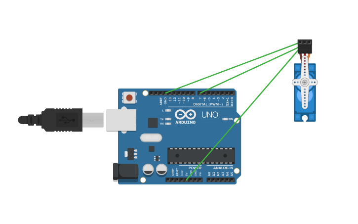 Circuit design servo scratch | Tinkercad