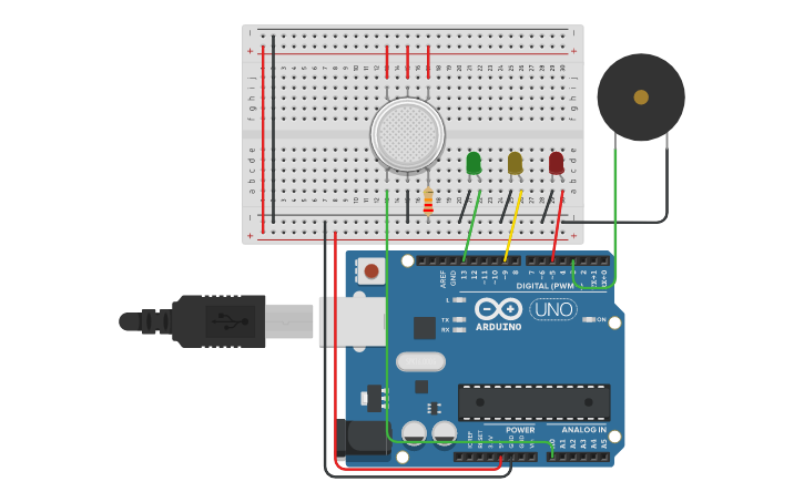 Circuit design GAS SENSOR63709732 | Tinkercad