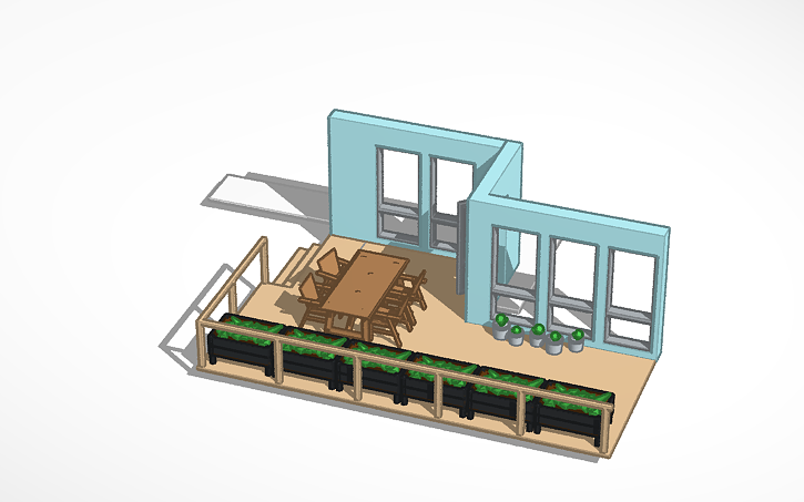 3D design Deck plan for gardening - Tinkercad