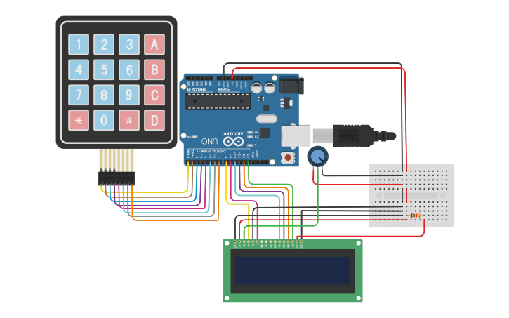 Circuit design lcd calculator iot - Tinkercad