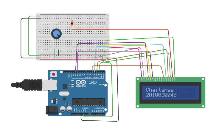 Circuit design LCD DISPLAY - Tinkercad