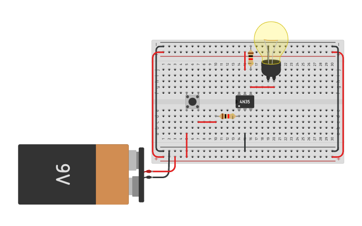 Circuit design Optoacoplador - Tinkercad