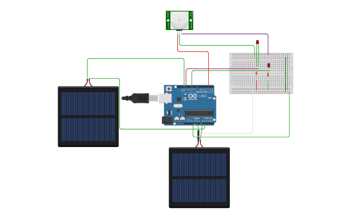Circuit design PIR sensor - Tinkercad