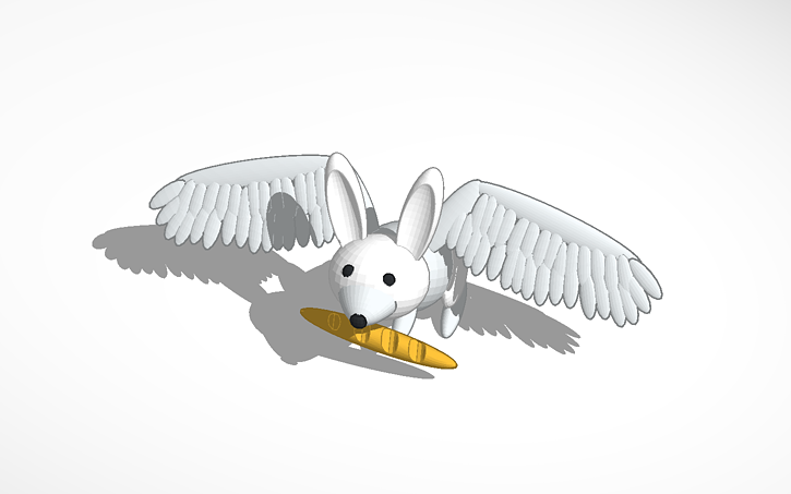 3D design Flying Rabbit with Breadstick | Tinkercad