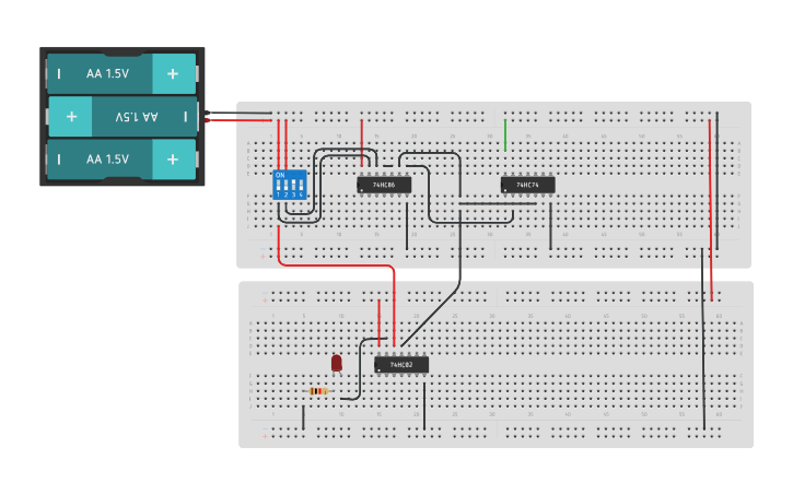 Circuit design secuencial - Tinkercad