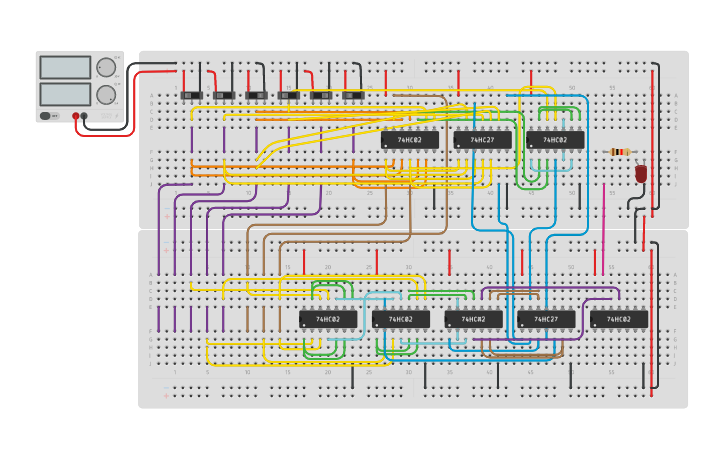 Circuit design NOR Gate F - Tinkercad