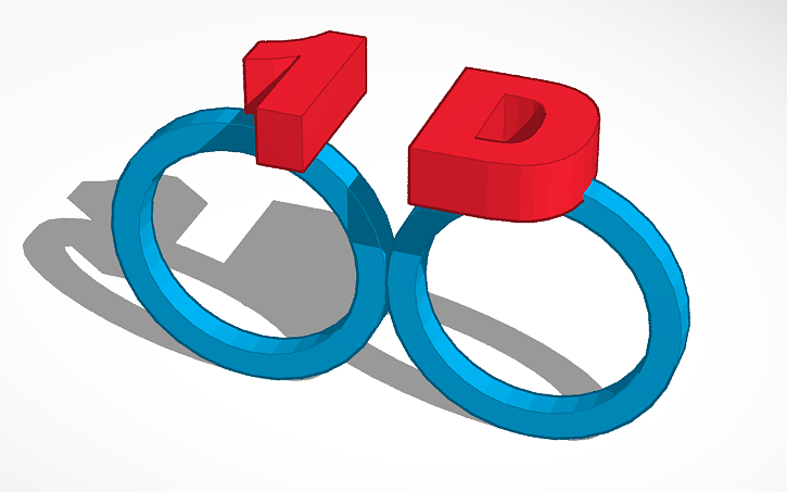 3D design 1D Two Finger Ring - Tinkercad