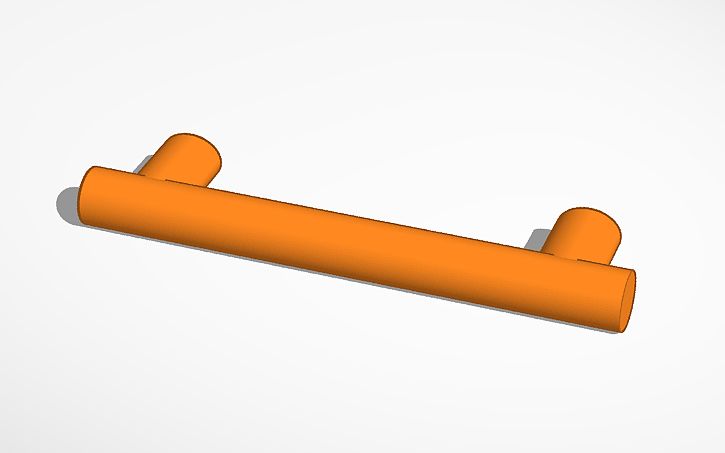 3D design Rounded Desk Drawer Handle - Tinkercad