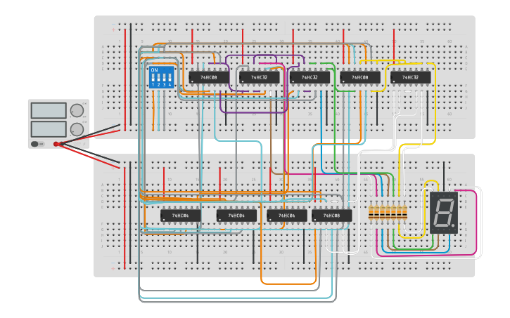 Circuit design Date of Birth Project - Tinkercad