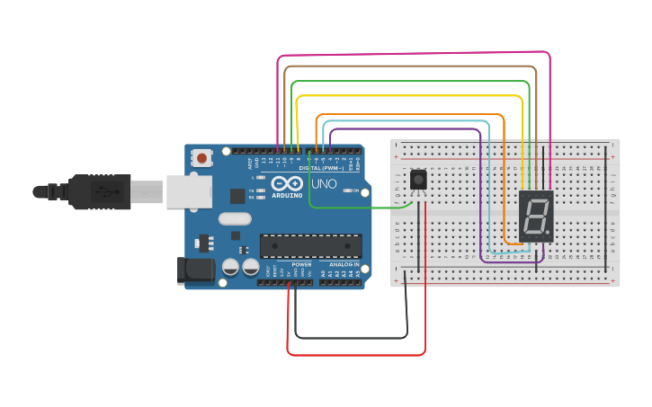 Circuit design Seven segment IR receiver - Tinkercad