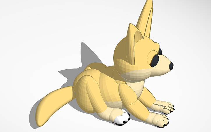 3D design Fennec fox - Tinkercad