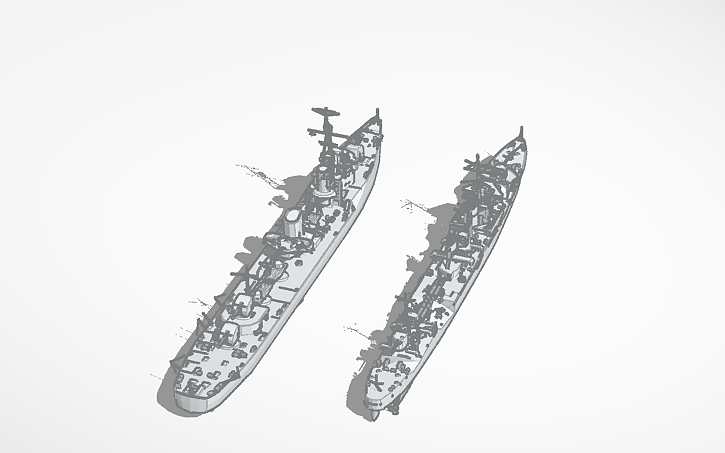 3D design WW2 Destroyers - Tinkercad
