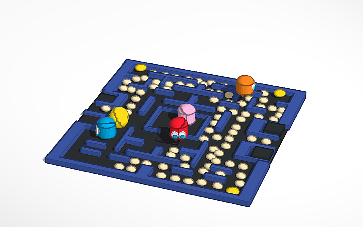 3D design 3D Pac-Man course - Tinkercad
