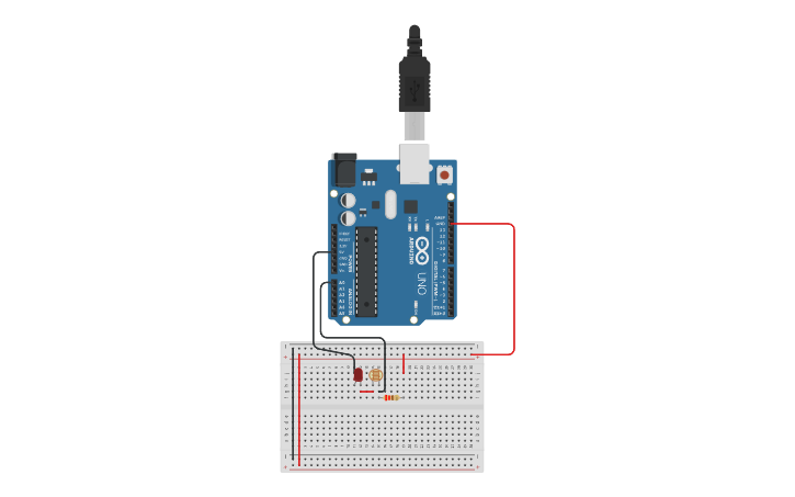 Circuit design 2. LIGHTSENSOR AND SERIAL MONITOR - Tinkercad