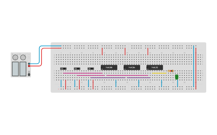 Circuit design Breadboarding Design - Tinkercad