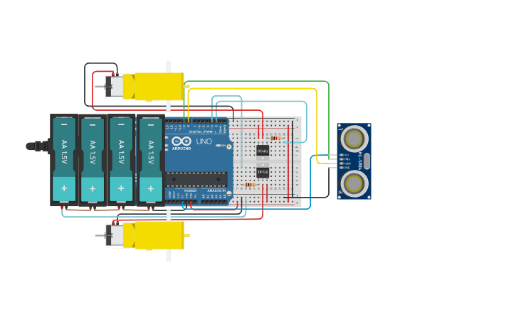 Circuit design Robot seguidor de linea - Tinkercad