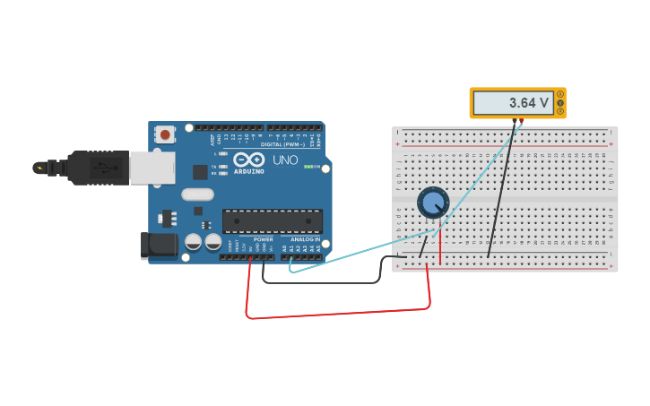 Circuit design AnalogRead - Tinkercad