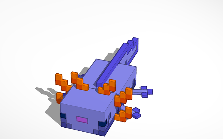 3D design Blue Axolotl minecraft - Tinkercad
