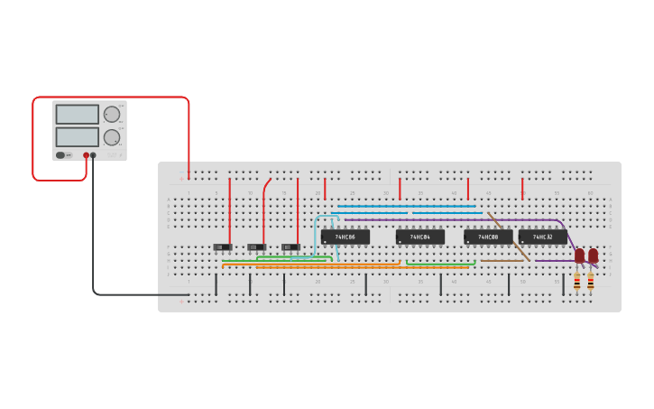Circuit design FULL SUBSTRACTOR USING BASIC GATES - Tinkercad