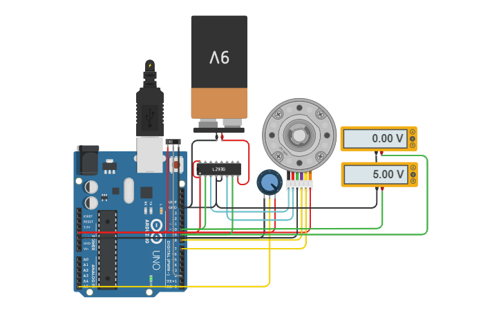 Circuit Design Dc Motor With Encoder And H Bridge Tinkercad