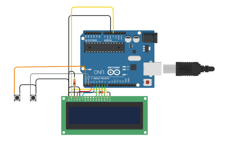 Circuit design LCD Digital Clock - Tinkercad