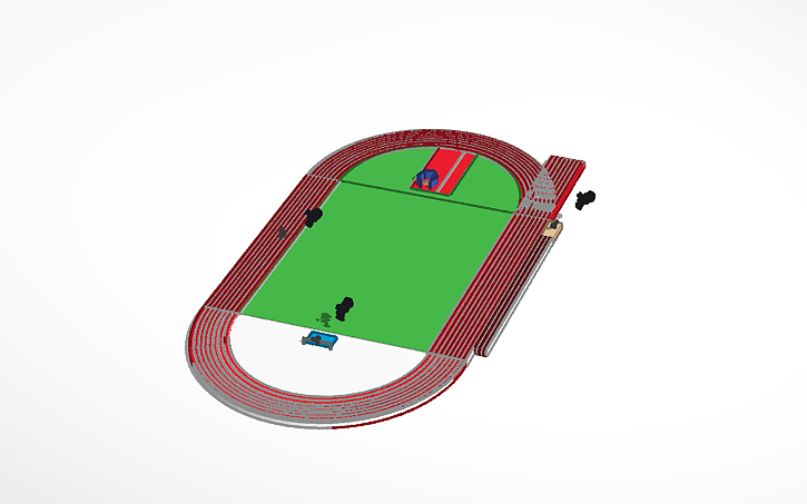 3D design Track and field stadium - Tinkercad