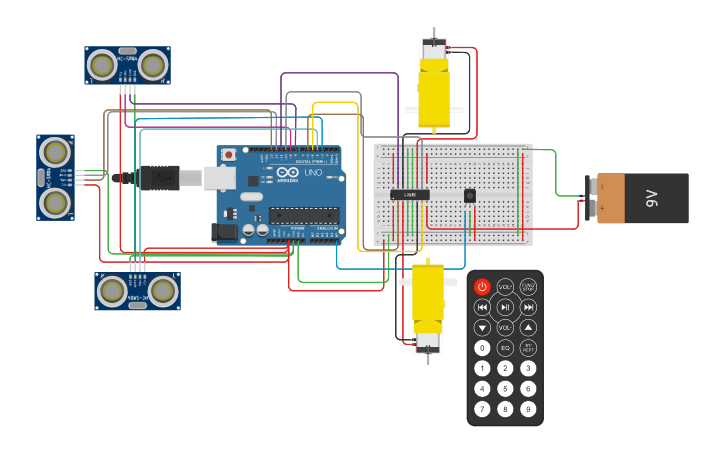 Circuit design Biometric bot - Tinkercad