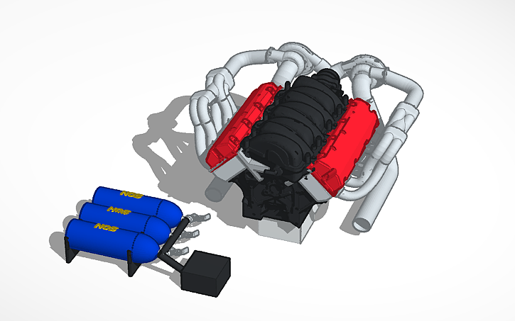 3D design Twin Turbo V8 5.2L - Tinkercad