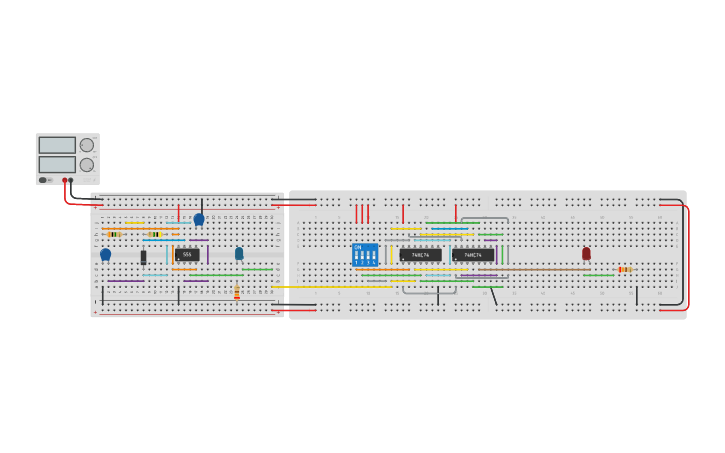 Circuit design SISO Shift Register - Tinkercad