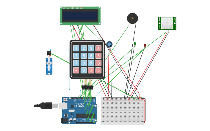 Circuit design Copy of KeyPad Lock | Tinkercad