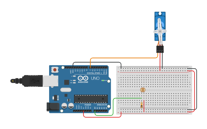 Circuit Design Esp8266 Servo Photoresistor Tinkercad