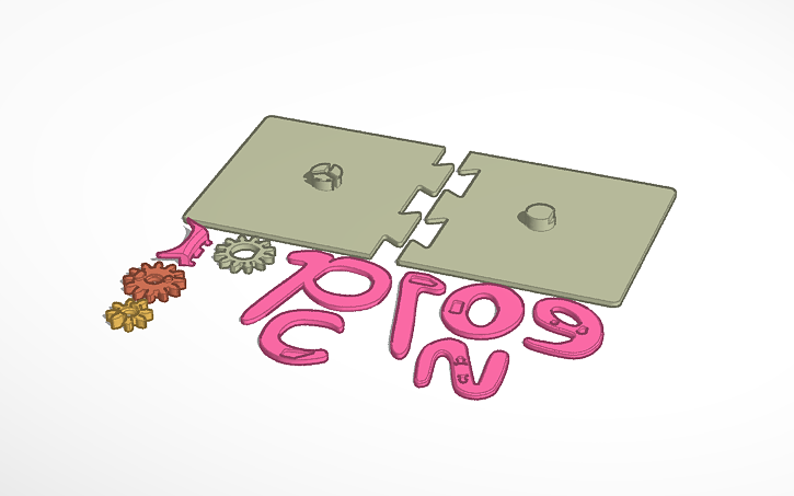 3D design open close sign parts 1 - Tinkercad