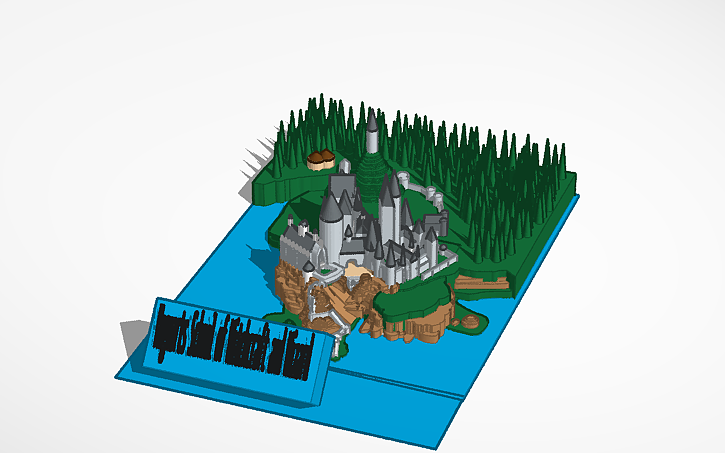 3D design hogwarts castle during the day - Tinkercad