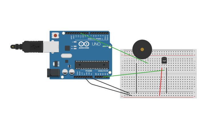 Circuit design LM35 - Tinkercad