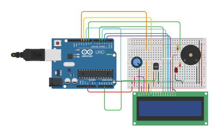 Circuit design weather monitoring station - Tinkercad