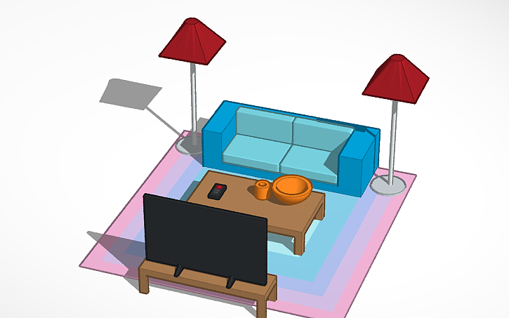 3D design living room - Tinkercad
