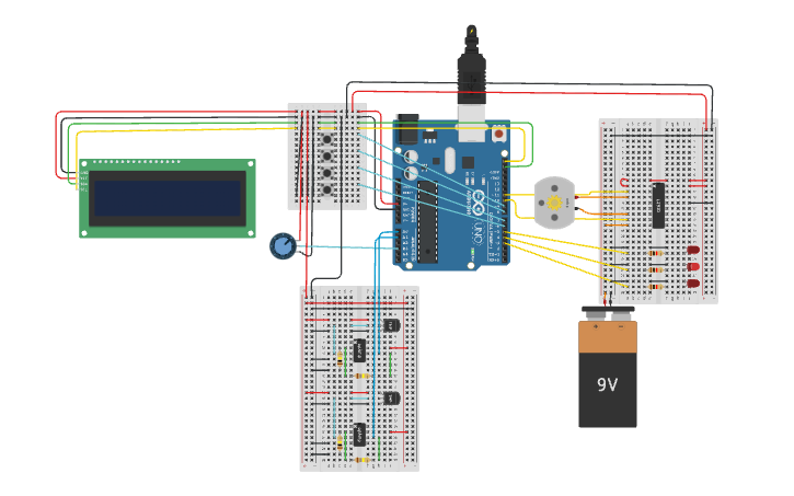 Circuit design Regression on Microcontroller - Tinkercad