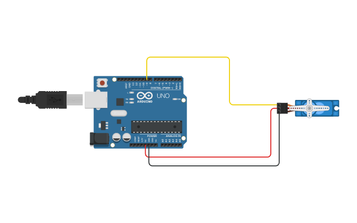 Circuit design Servo - Tinkercad