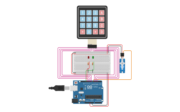 Circuit design Keypad Combination EDIT By TC | Tinkercad