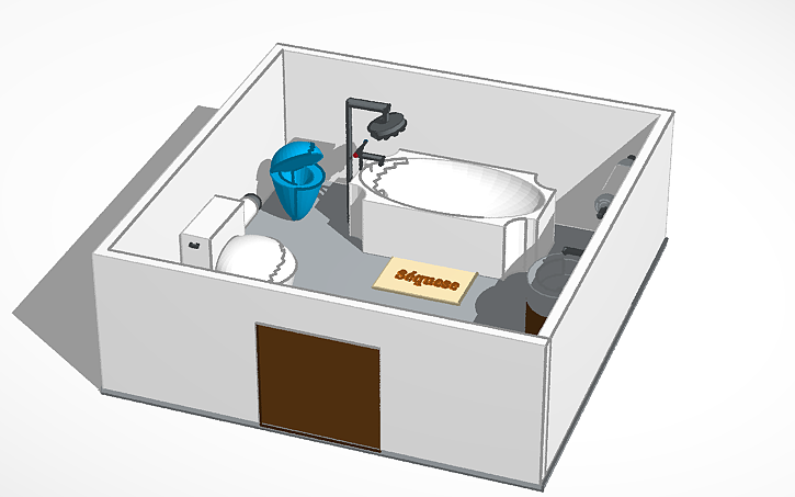 3D design baño - Tinkercad